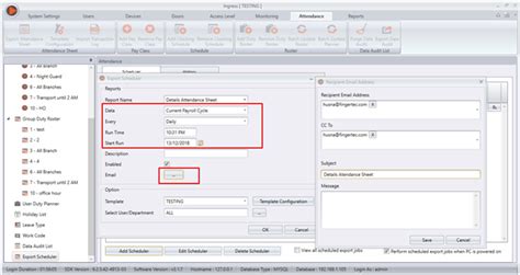 how to auto export attendance data in specified folder and email in