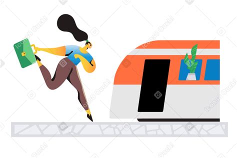 Miss The Train Illustration In Png Svg