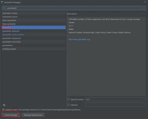 python how to install pyinstaller without cmd prompt stack overflow