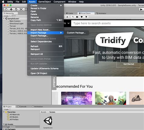 standard asset package import in unity 2018 3 game