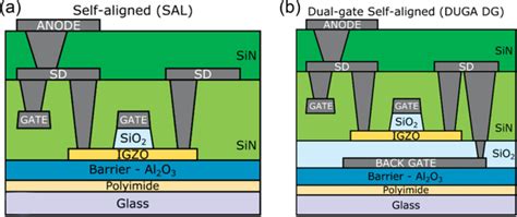 2d Cross‐sectional View Of The A‐igzo Tft With A Top Gate Only And B