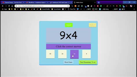 maths game html css javascript youtube