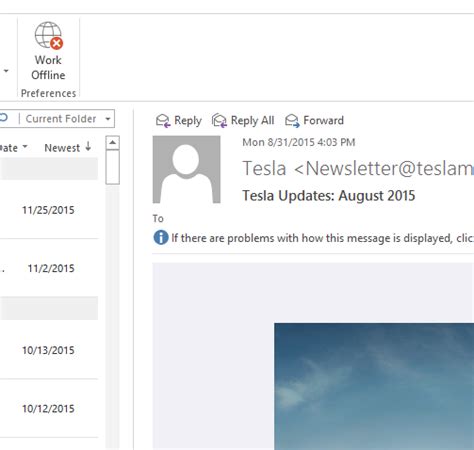 outlook 2013 won t display linked images in work offline microsoft