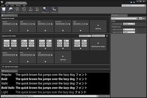 font asset and editor unreal engine documentation