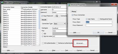 using proxy connections in oracle sql developer