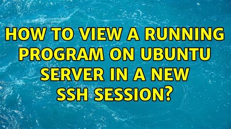 ubuntu how to view a running program on ubuntu server in a new ssh