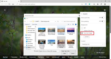 microsoft edge canary and dev now lets you use your own background