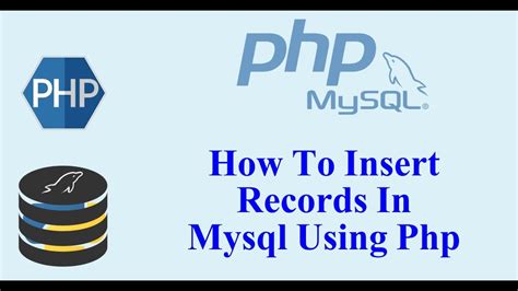 how to insert records in mysql using php youtube