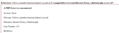 php form validation codeigniter error stack overflow