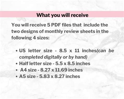 Monthly Review Printable And Fillable Planner Insert Monthly Summary