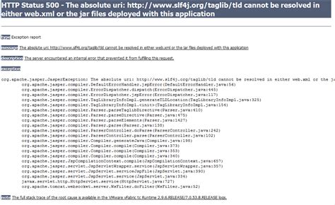 java the absolute uri taglib tld cannot be