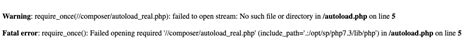 getting failed to open stream no such file or directory
