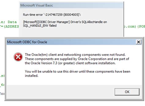 excel getting run time error when trying to connect to oracle sql