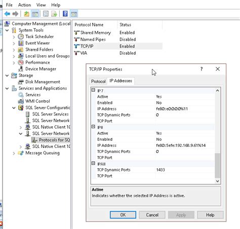 pestimate ตั้งค่า sql server service แบบ fix port 1433