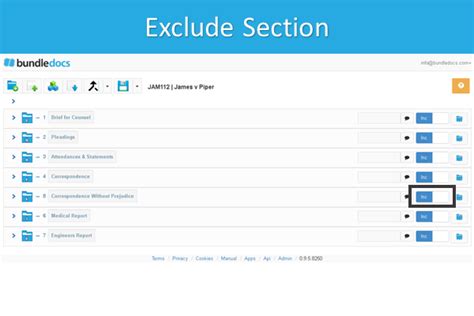 how to exclude a section from your bundle training tip — bundledocs