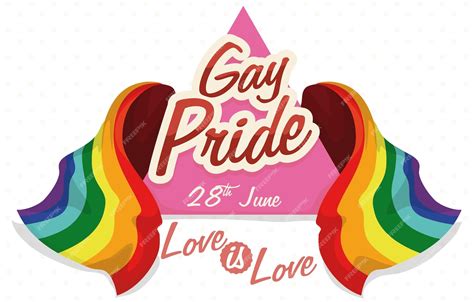 Premium Vector Rainbow Flag Around Pink Triangle With Reminder Of Gay