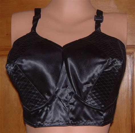 Vintage Black Satin Bullet Pointy Bra By Aglimpseofstocking