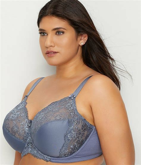 Glamorise Grey Full Figure Lacey Wonderwire Bra Us 44d Uk 44d Nwot