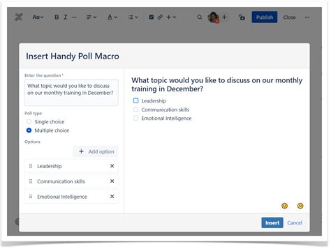 two minute how to creating polls in confluence cloud stiltsoft
