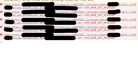 firebase retrieve error err name not resolved from