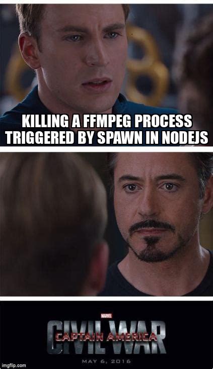 meme overflow on twitter killing a ffmpeg process triggered by spawn