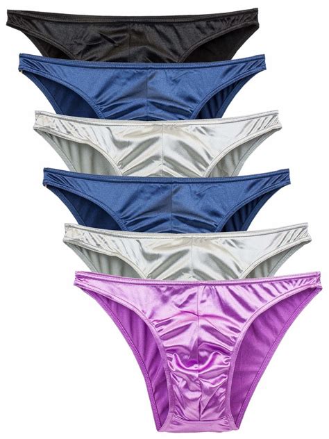 Barbra Lingerie Barbra Mens Satin Bikini Briefs Panties S To 3xl Silky