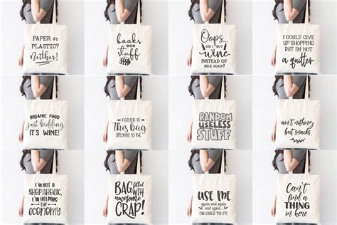 Tote Bag Quotes Funny Sayings Bundle Tote Bag Svg Designs