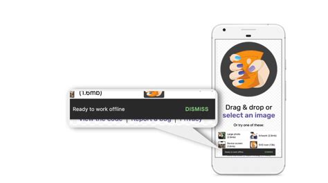 javascript how to display a banner in a pwa when an