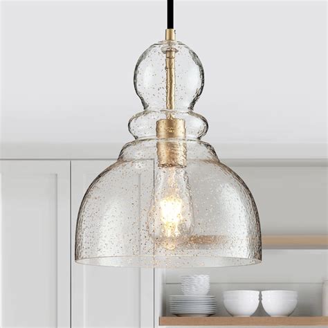 Fookchak Gold Sand Glass Pendant Light For Kitchen Island 1 Light