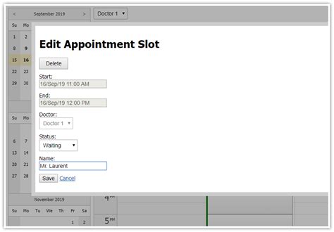 html5 doctor appointment scheduling javascript php mysql