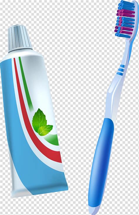 معجون أسنان لينة أنبوب والأبيض والأزرق فرشاة الأسنان التوضيح، فرشاة