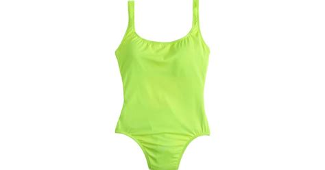 Lyst J Crew Long Torso Neon Scoopback One Piece Swimsuit In Green