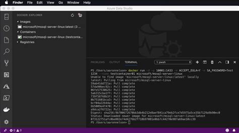 create a sql server on linux container with 5 lines of code