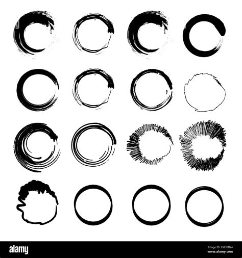 A Vector Set Of Ink Brush Strokes Stock Vector Image And Art Alamy