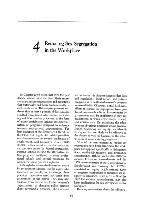 4 Reducing Sex Segregation In The Workplace Womens Work Mens Work