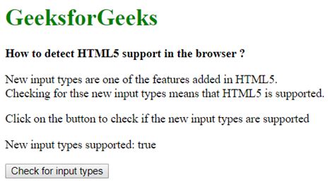 how to detect html 5 is supported or not in the browser