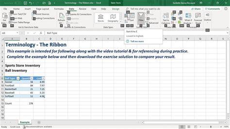 the ribbon microsoft excel basic and advanced goskills