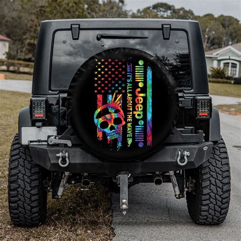Its All About The Wave Tie Dye Jp Skull Spare Tire Cover In 2024