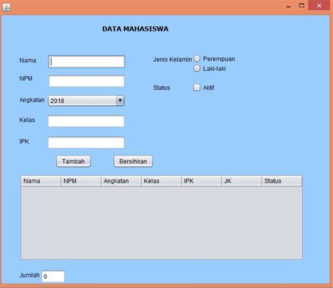 cara membuat tabel di netbeans kita