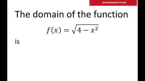Find The Domain Of A Square Root Function Youtube