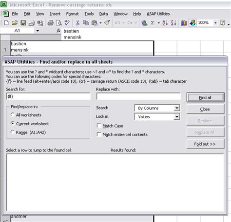 how to remove or replace line breaks and carriage returns in cells