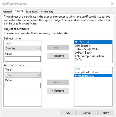 create csr and key with microsoft management console mmc ssltrust
