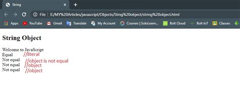 string objects in javascript