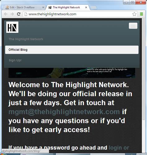 html twitter bootstrap collapsing menu not in front of