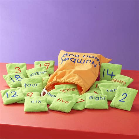 Educational Insights Number Bean Bags Set Of 20 With Storage Bag