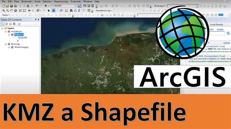 arcgis conversión de kmz a shapefile shp y activar mapa base youtube