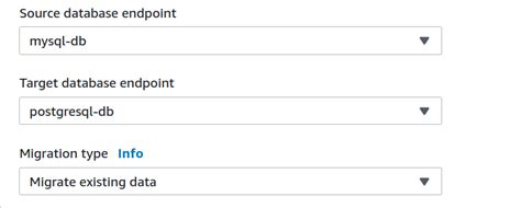 how to migrate rds mysql database to rds postgresql database using aws