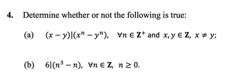 Solved Determine Whether Or Not The Following Is True A