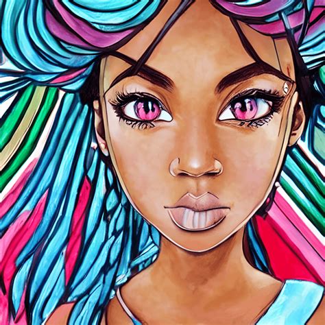 High Defintion Dark Skinned African American Woman Graphic · Creative