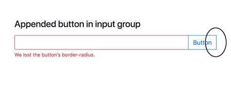 missing border radius on input group with validation